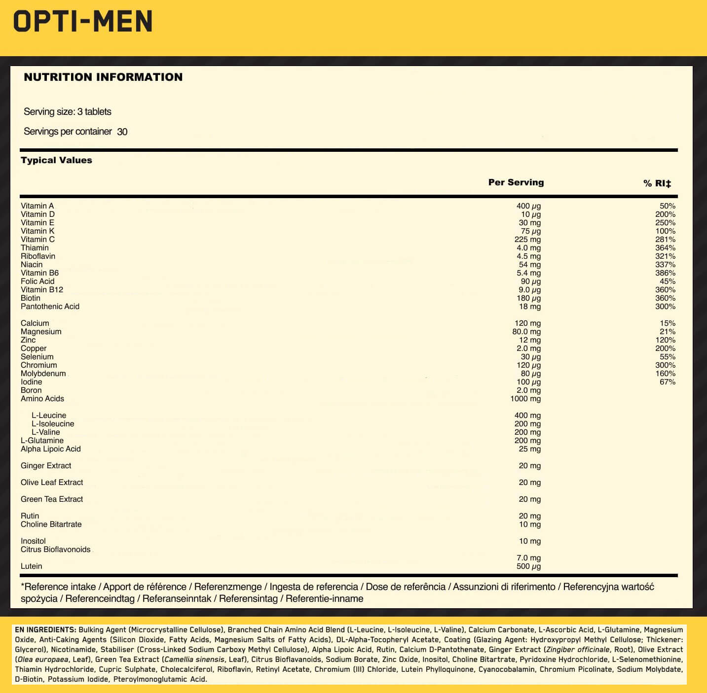 Optimen 90 tabs (Optimum Nutrition) - Olympian Gods